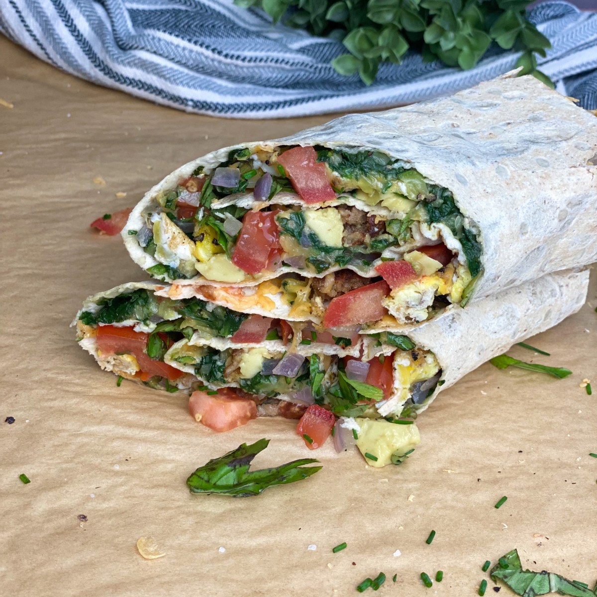 Southwest Veggie Breakfast Burrito Or Flatbread - Chef Allie's Kitchen