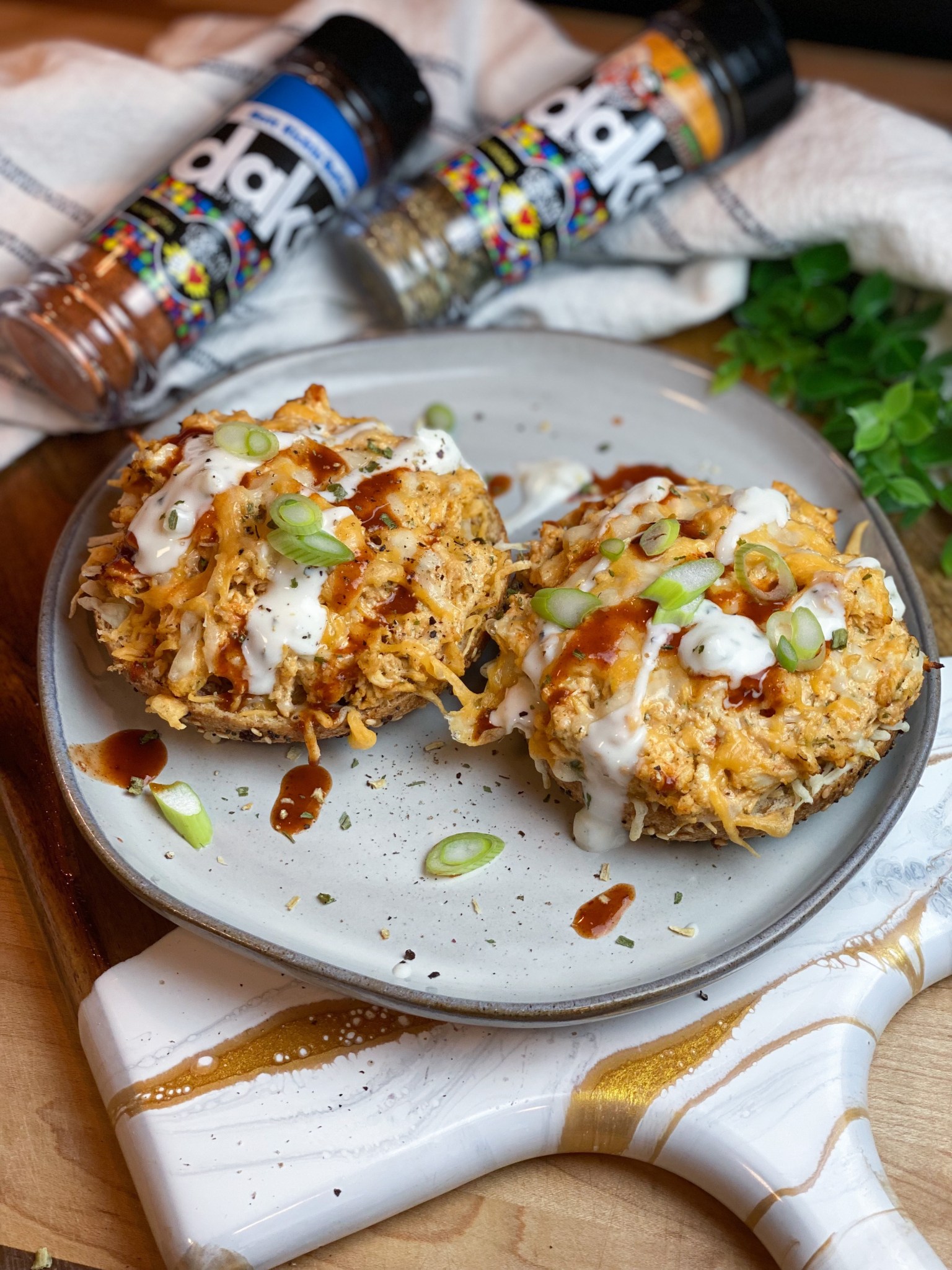 Buffalo Chicken Bagel Pizza - Chef Allie's Kitchen