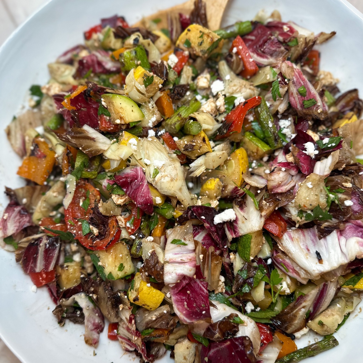 Grilled Veggie Salad with Feta Cheese - Chef Allie's Kitchen