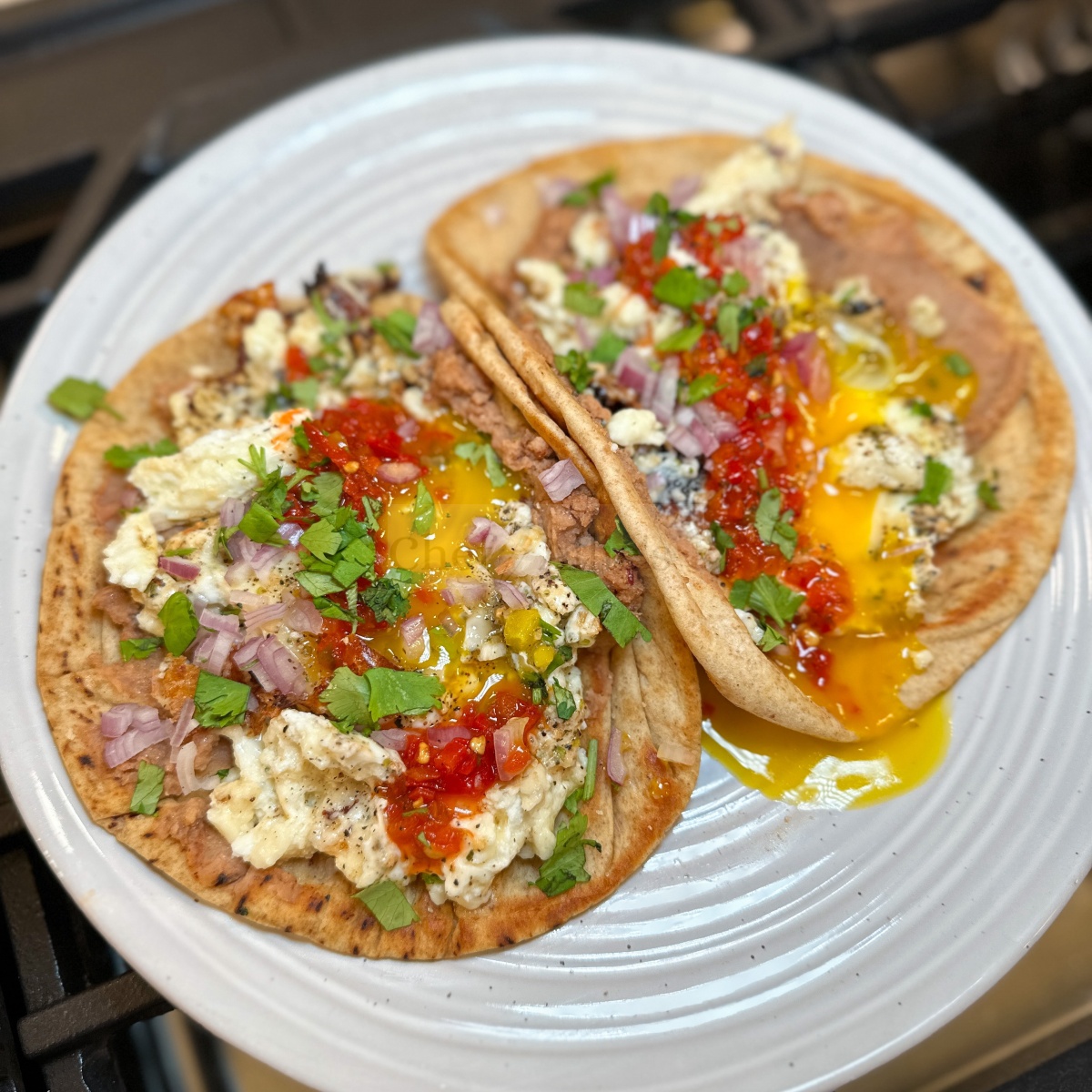 Mexican Style Feta Fried Eggs - Chef Allie's Kitchen